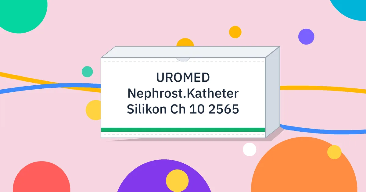 Symbolbild: Packung mit der Aufschrift UROMED Nephrost.Katheter Silikon Ch 10 2565 (PZN 03281229) – Verfügbarkeit und Bezug in Apotheken in Frankfurt am Main