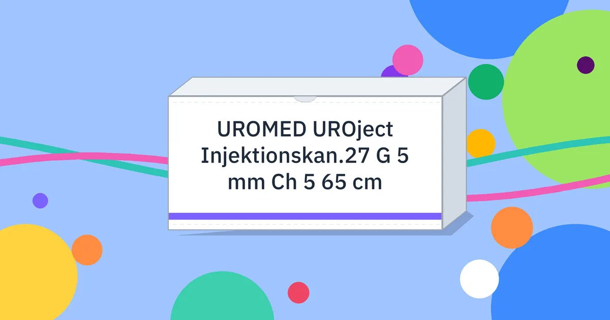 Symbolbild: Packung mit der Aufschrift UROMED UROject Injektionskan.27 G 5 mm Ch 5 65 cm (PZN 12364581) – Verfügbarkeit und Bezug in Apotheken in Frankfurt am Main