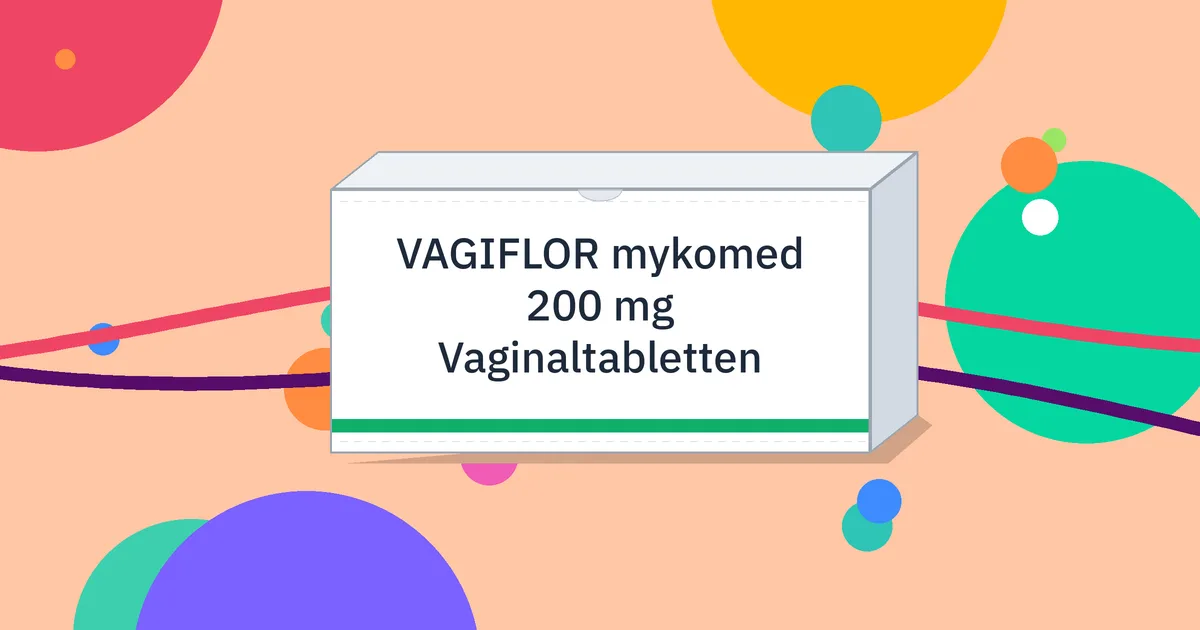 Symbolbild: Packung mit der Aufschrift VAGIFLOR mykomed 200 mg Vaginaltabletten (PZN 15579773) – Verfügbarkeit und Bezug in Apotheken in Frankfurt am Main
