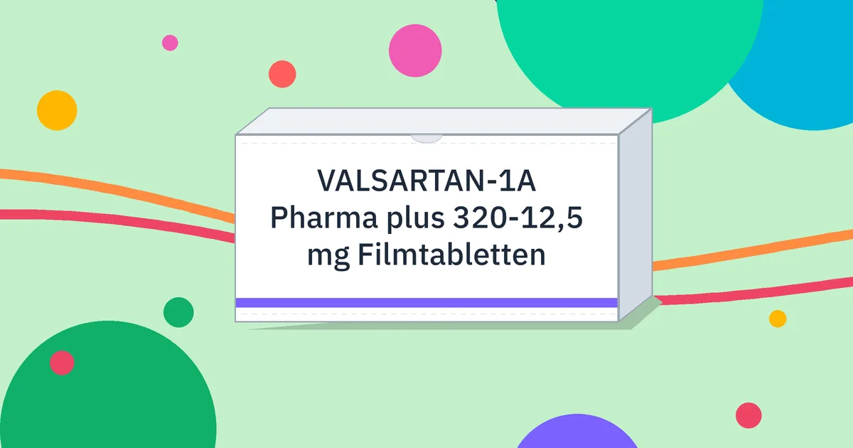 Symbolbild: Packung mit der Aufschrift VALSARTAN-1A Pharma plus 320-12,5 mg Filmtabletten (PZN 07581106) – Verfügbarkeit und Bezug in Apotheken in Frankfurt am Main