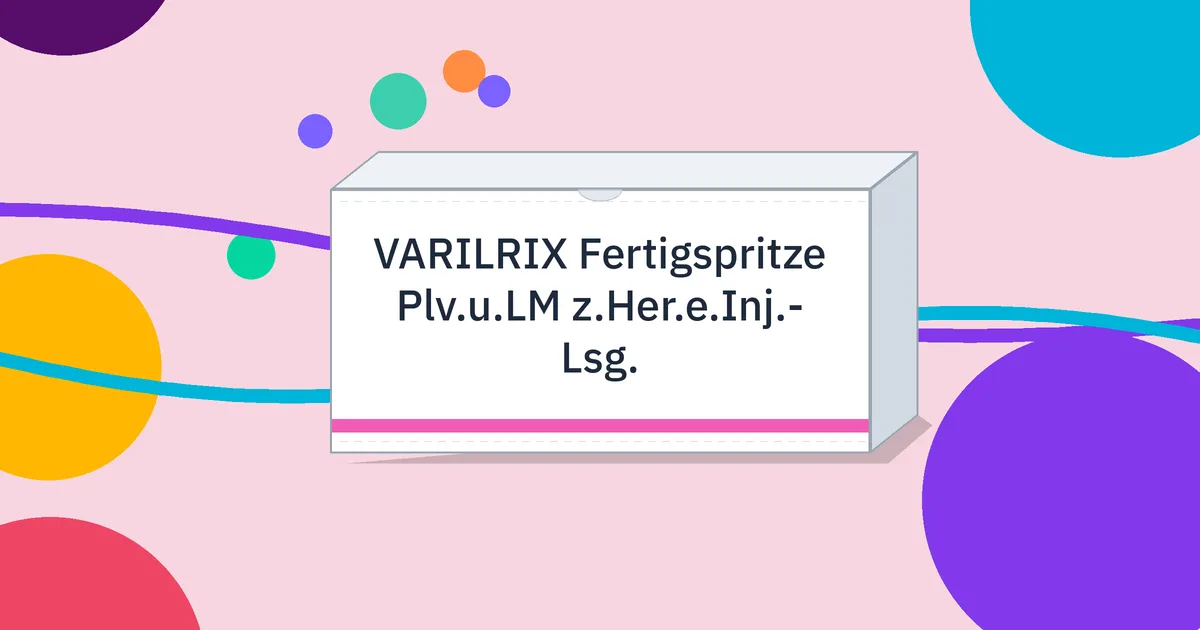 Symbolbild: Packung mit der Aufschrift VARILRIX Fertigspritze Plv.u.LM z.Her.e.Inj.-Lsg. (PZN 18042571) – Verfügbarkeit und Bezug in Apotheken in Frankfurt am Main
