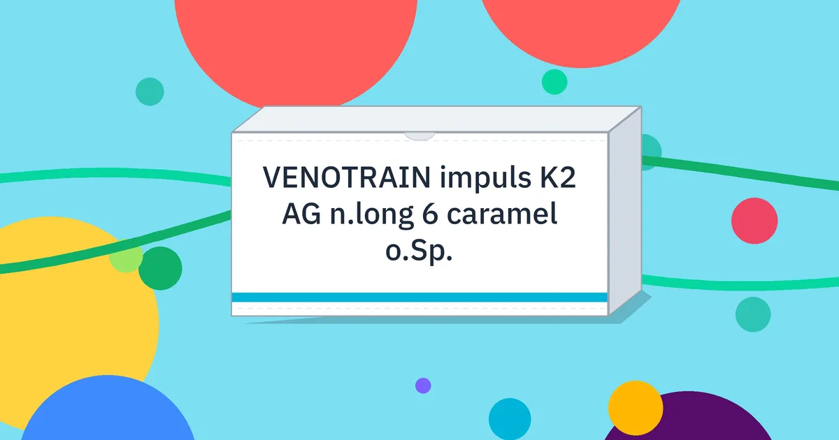Symbolbild: Packung mit der Aufschrift VENOTRAIN impuls K2 AG n.long 6 caramel o.Sp. (PZN 08420486) – Verfügbarkeit und Bezug in Apotheken in Frankfurt am Main