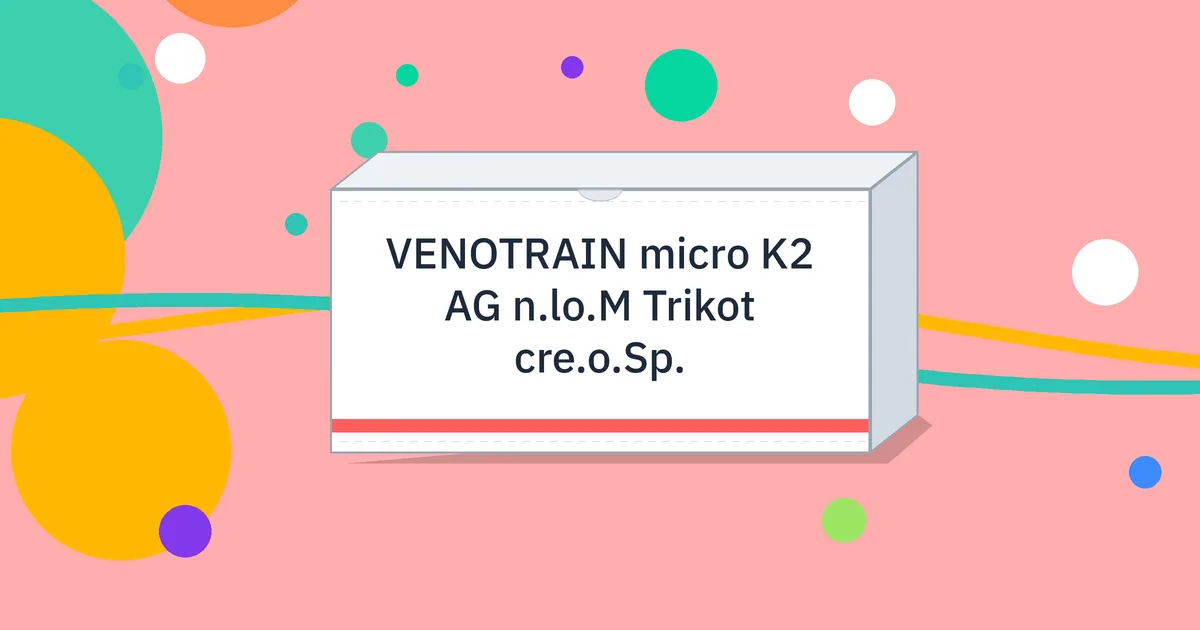 Symbolbild: Packung mit der Aufschrift VENOTRAIN micro K2 AG n.lo.M Trikot cre.o.Sp. (PZN 05712432) – Verfügbarkeit und Bezug in Apotheken in Frankfurt am Main