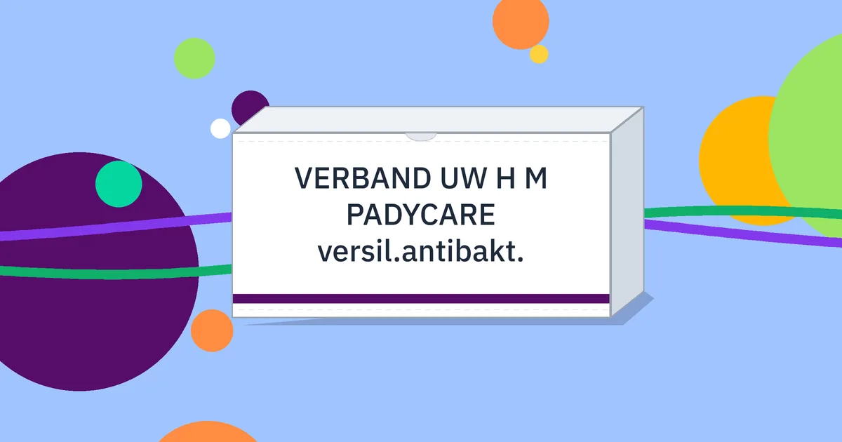 Symbolbild: Packung mit der Aufschrift VERBAND UW H M PADYCARE versil.antibakt. (PZN 10939333) – Verfügbarkeit und Bezug in Apotheken in Frankfurt am Main