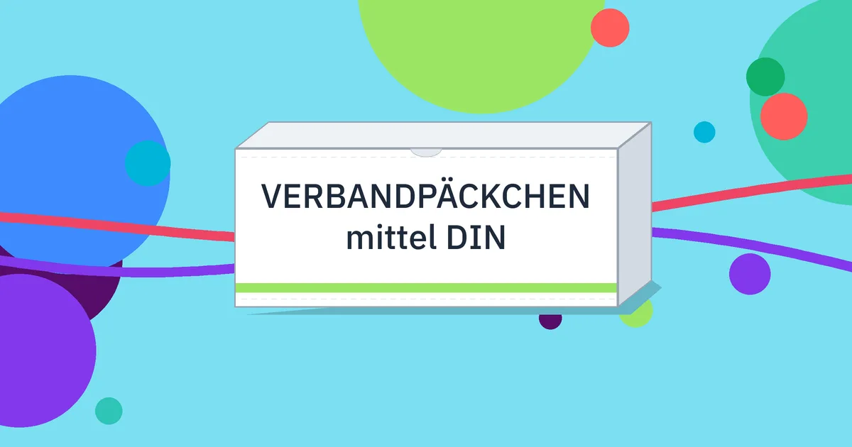 Symbolbild: Packung mit der Aufschrift VERBANDPÄCKCHEN mittel DIN (PZN 01723485) – Verfügbarkeit und Bezug in Apotheken in Frankfurt am Main