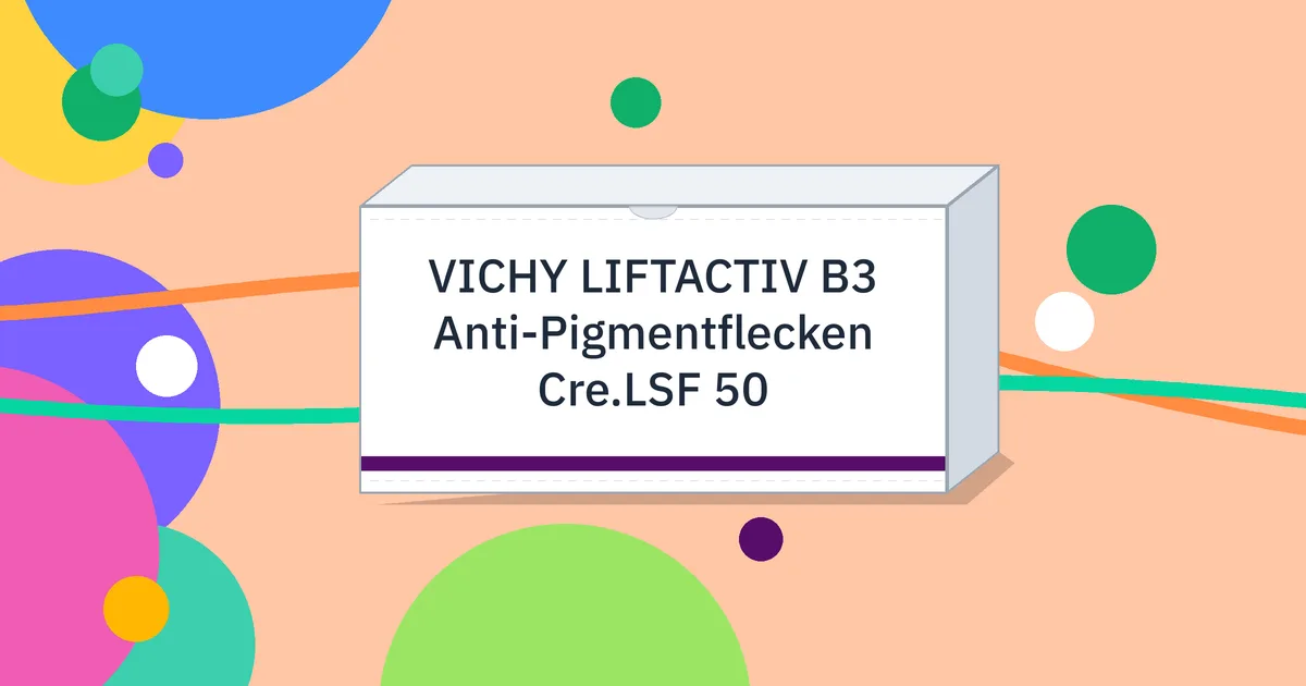 Symbolbild: Packung mit der Aufschrift VICHY LIFTACTIV B3 Anti-Pigmentflecken Cre.LSF 50 (PZN 18092497) – Verfügbarkeit und Bezug in Apotheken in Frankfurt am Main