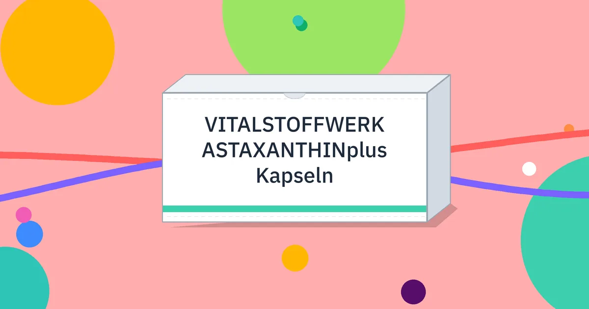 Symbolbild: Packung mit der Aufschrift VITALSTOFFWERK ASTAXANTHINplus Kapseln (PZN 18131145) – Verfügbarkeit und Bezug in Apotheken in Frankfurt am Main