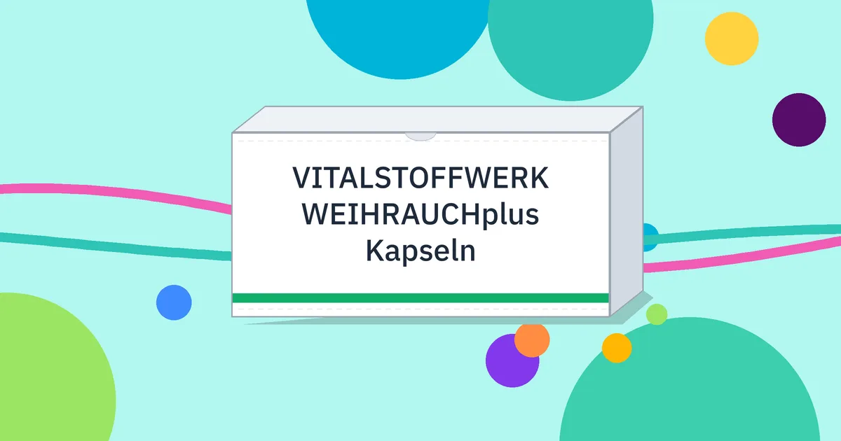Symbolbild: Packung mit der Aufschrift VITALSTOFFWERK WEIHRAUCHplus Kapseln (PZN 18122608) – Verfügbarkeit und Bezug in Apotheken in Frankfurt am Main