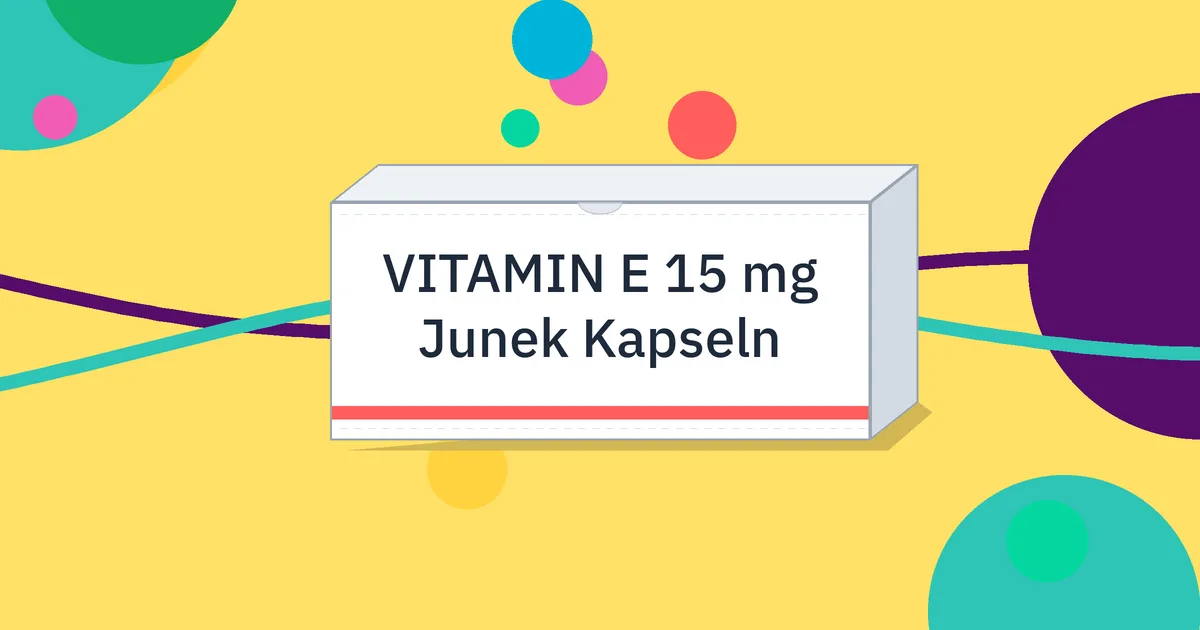 Symbolbild: Packung mit der Aufschrift VITAMIN E 15 mg Junek Kapseln (PZN 00131512) – Verfügbarkeit und Bezug in Apotheken in Frankfurt am Main