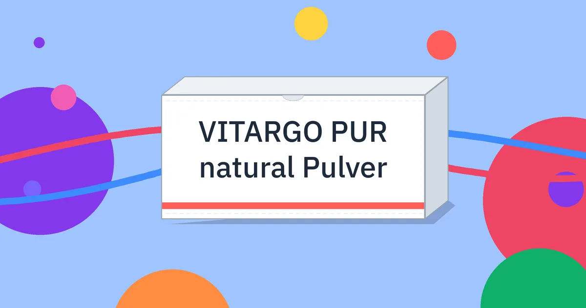Symbolbild: Packung mit der Aufschrift VITARGO PUR natural Pulver (PZN 10107615) – Verfügbarkeit und Bezug in Apotheken in Frankfurt am Main