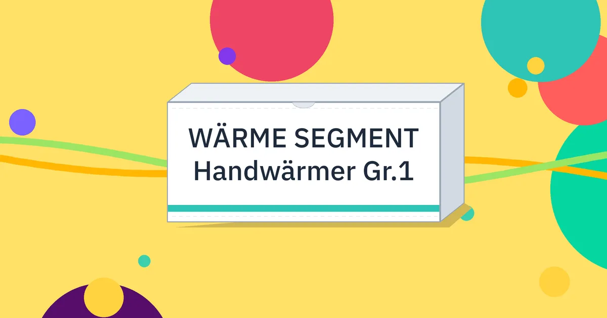 Symbolbild: Packung mit der Aufschrift WÄRME SEGMENT Handwärmer Gr.1 (PZN 02445539) – Verfügbarkeit und Bezug in Apotheken in Frankfurt am Main