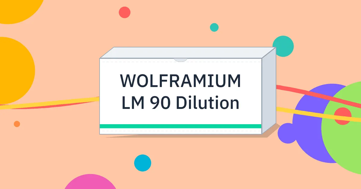 Symbolbild: Packung mit der Aufschrift WOLFRAMIUM LM 90 Dilution (PZN 13281207) – Verfügbarkeit und Bezug in Apotheken in Frankfurt am Main