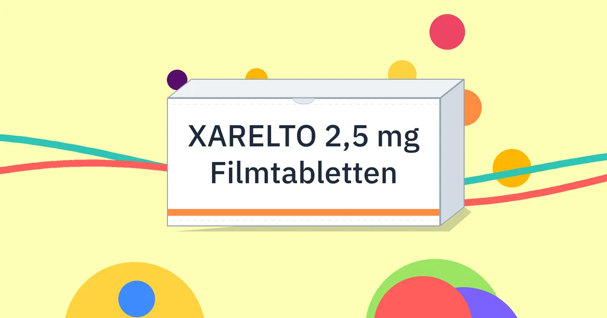 Symbolbild: Packung mit der Aufschrift XARELTO 2,5 mg Filmtabletten (PZN 14445591) – Verfügbarkeit und Bezug in Apotheken in Frankfurt am Main