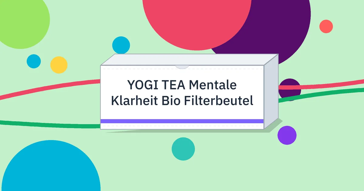 Symbolbild: Packung mit der Aufschrift YOGI TEA Mentale Klarheit Bio Filterbeutel (PZN 17968958) – Verfügbarkeit und Bezug in Apotheken in Frankfurt am Main