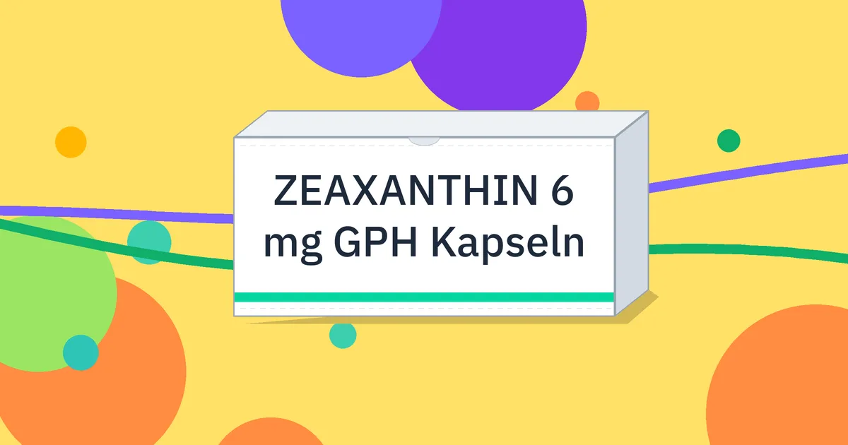 Symbolbild: Packung mit der Aufschrift ZEAXANTHIN 6 mg GPH Kapseln (PZN 00681514) – Verfügbarkeit und Bezug in Apotheken in Frankfurt am Main