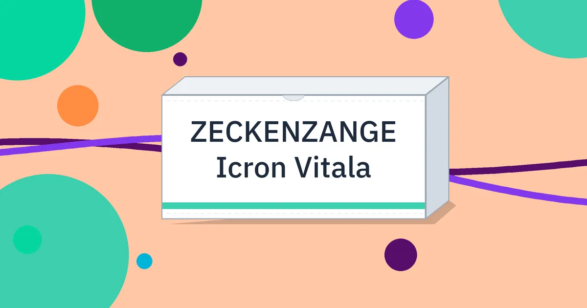 Symbolbild: Packung mit der Aufschrift ZECKENZANGE Icron Vitala (PZN 01845136) – Verfügbarkeit und Bezug in Apotheken in Frankfurt am Main