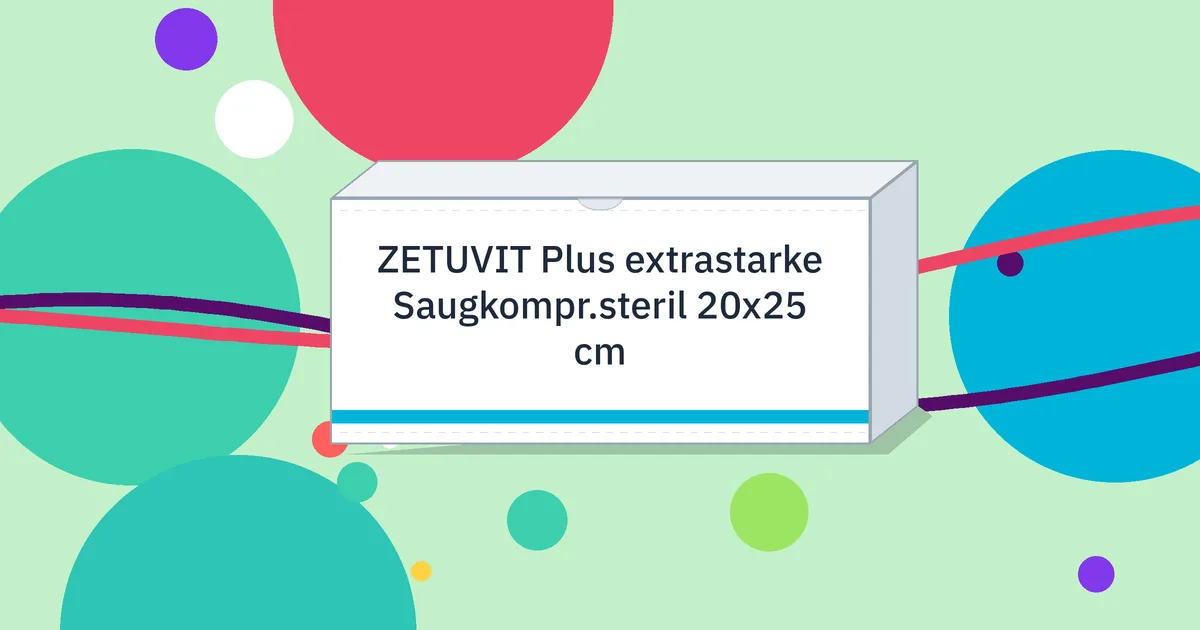 Symbolbild: Packung mit der Aufschrift ZETUVIT Plus extrastarke Saugkompr.steril 20x25 cm (PZN 20272108) – Verfügbarkeit und Bezug in Apotheken in Frankfurt am Main