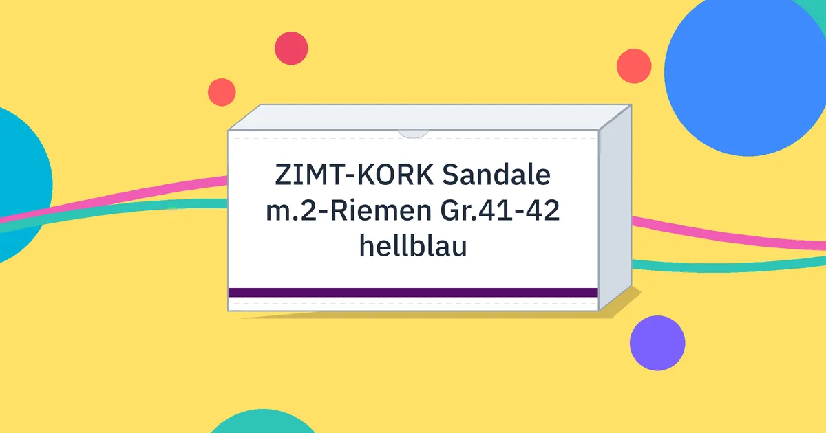 Symbolbild: Packung mit der Aufschrift ZIMT-KORK Sandale m.2-Riemen Gr.41-42 hellblau (PZN 19265592) – Verfügbarkeit und Bezug in Apotheken in Frankfurt am Main