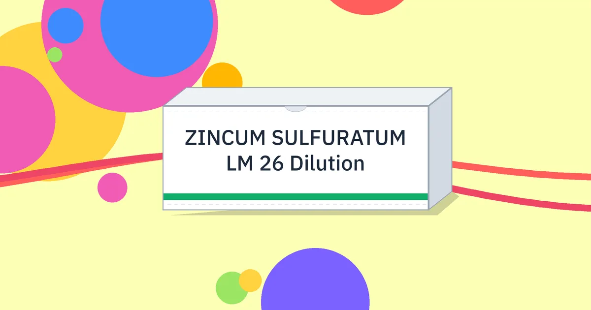 Symbolbild: Packung mit der Aufschrift ZINCUM SULFURATUM LM 26 Dilution (PZN 13299561) – Verfügbarkeit und Bezug in Apotheken in Frankfurt am Main