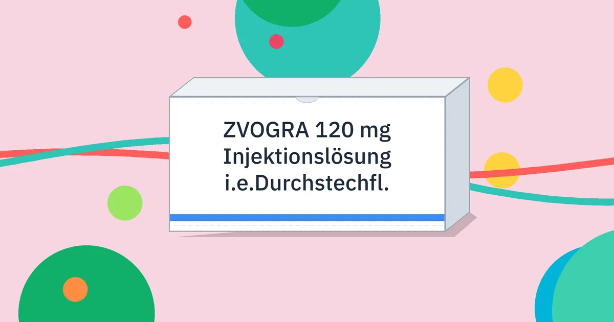 Symbolbild: Packung mit der Aufschrift ZVOGRA 120 mg Injektionslösung i.e.Durchstechfl. (PZN 19725094) – Verfügbarkeit und Bezug in Apotheken in Frankfurt am Main