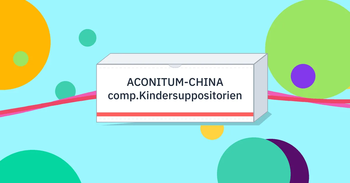 Symbolbild: Packung mit der Aufschrift ACONITUM-CHINA comp.Kindersuppositorien (PZN 01880747) – Verfügbarkeit und Bezug in Apotheken in Frankfurt am Main