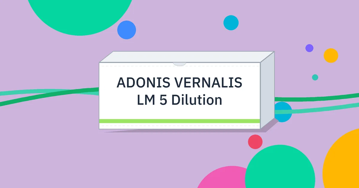 Symbolbild: Packung mit der Aufschrift ADONIS VERNALIS LM 5 Dilution (PZN 12754810) – Verfügbarkeit und Bezug in Apotheken in Frankfurt am Main