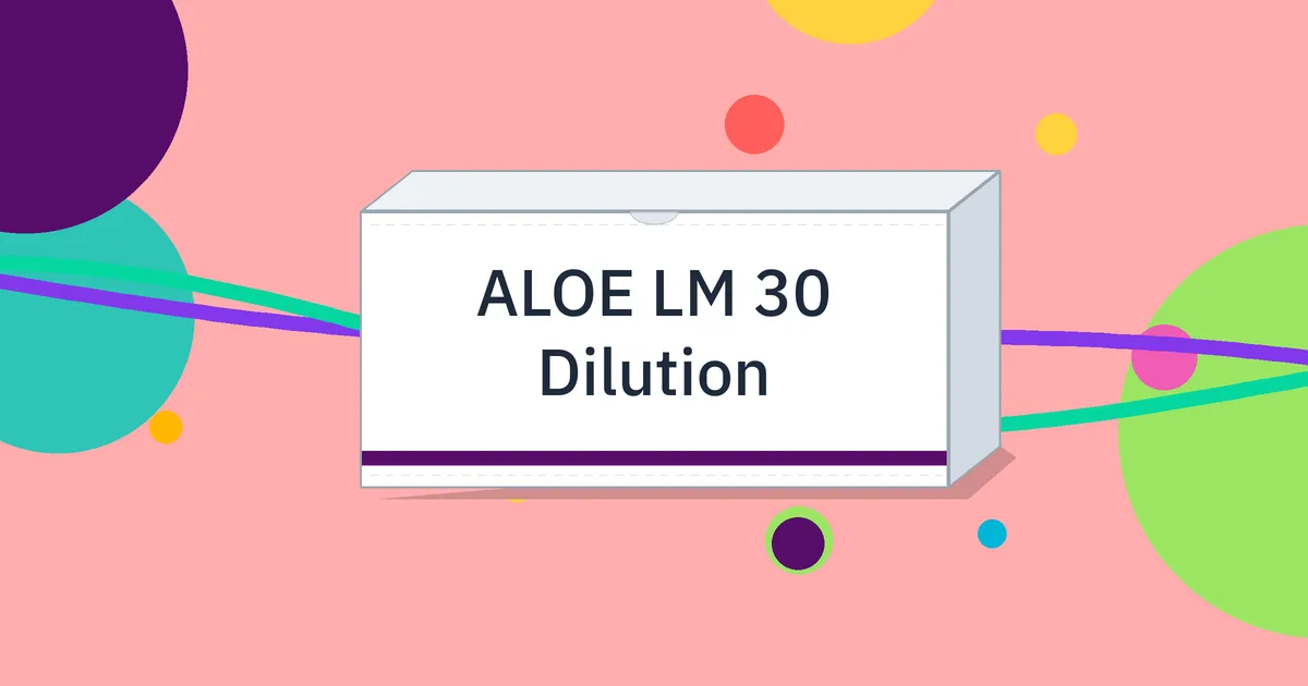 Symbolbild: Packung mit der Aufschrift ALOE LM 30 Dilution (PZN 12757748) – Verfügbarkeit und Bezug in Apotheken in Frankfurt am Main