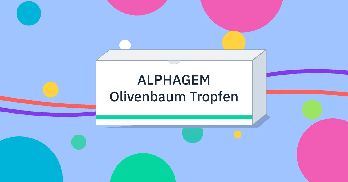 Symbolbild: Packung mit der Aufschrift ALPHAGEM Olivenbaum Tropfen (PZN 20297278) – Verfügbarkeit und Bezug in Apotheken in Frankfurt am Main