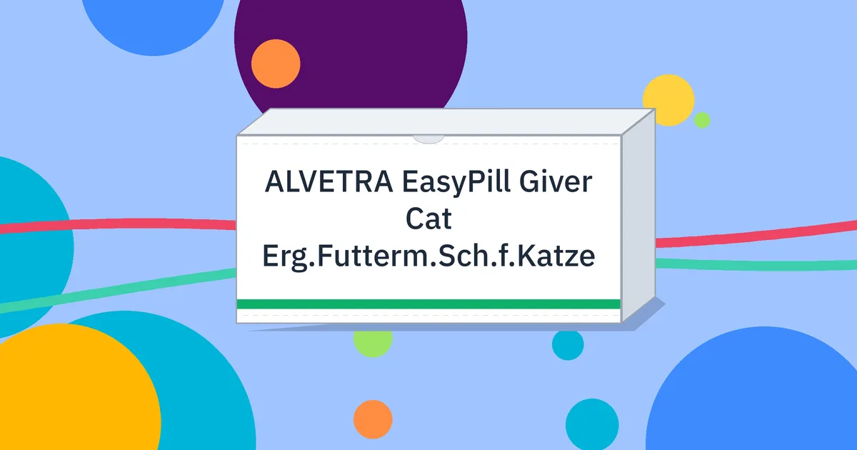 Symbolbild: Packung mit der Aufschrift ALVETRA EasyPill Giver Cat Erg.Futterm.Sch.f.Katze (PZN 19444805) – Verfügbarkeit und Bezug in Apotheken in Frankfurt am Main