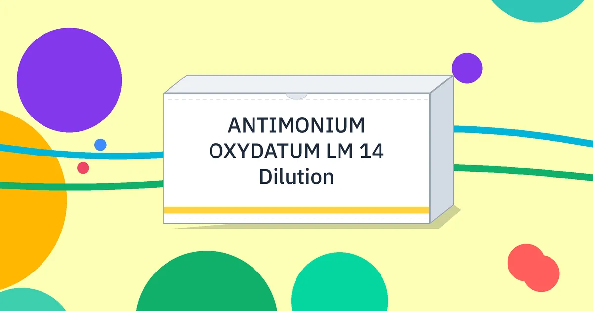 Symbolbild: Packung mit der Aufschrift ANTIMONIUM OXYDATUM LM 14 Dilution (PZN 13374417) – Verfügbarkeit und Bezug in Apotheken in Frankfurt am Main