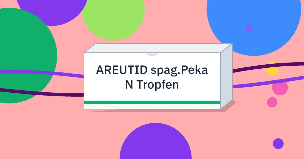 Symbolbild: Packung mit der Aufschrift AREUTID spag.Peka N Tropfen (PZN 03796229) – Verfügbarkeit und Bezug in Apotheken in Frankfurt am Main