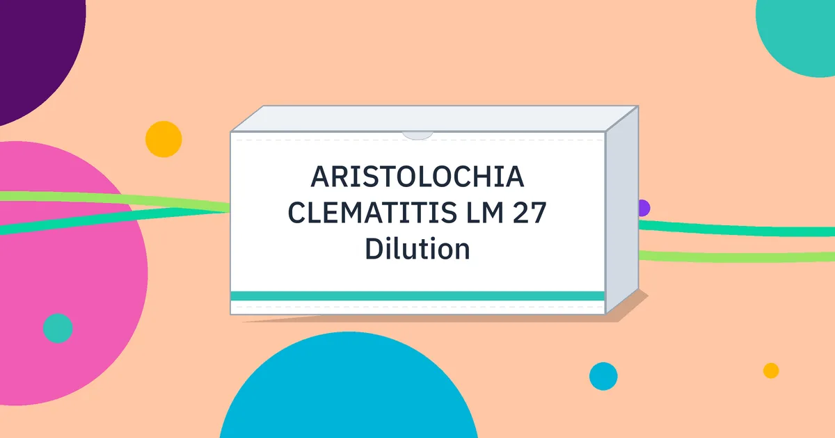 Symbolbild: Packung mit der Aufschrift ARISTOLOCHIA CLEMATITIS LM 27 Dilution (PZN 13391752) – Verfügbarkeit und Bezug in Apotheken in Frankfurt am Main