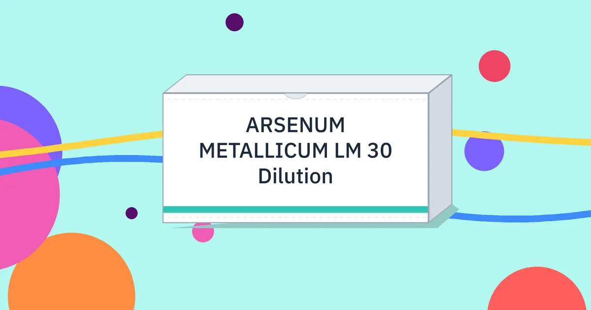 Symbolbild: Packung mit der Aufschrift ARSENUM METALLICUM LM 30 Dilution (PZN 12779537) – Verfügbarkeit und Bezug in Apotheken in Frankfurt am Main