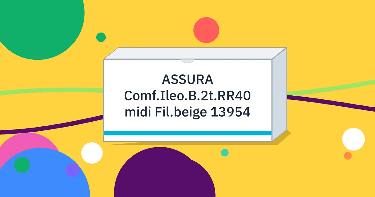 Symbolbild: Packung mit der Aufschrift ASSURA Comf.Ileo.B.2t.RR40 midi Fil.beige 13954 (PZN 01094977) – Verfügbarkeit und Bezug in Apotheken in Frankfurt am Main