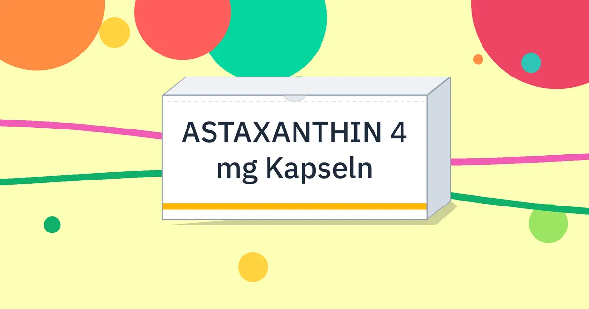 Symbolbild: Packung mit der Aufschrift ASTAXANTHIN 4 mg Kapseln (PZN 10707781) – Verfügbarkeit und Bezug in Apotheken in Frankfurt am Main