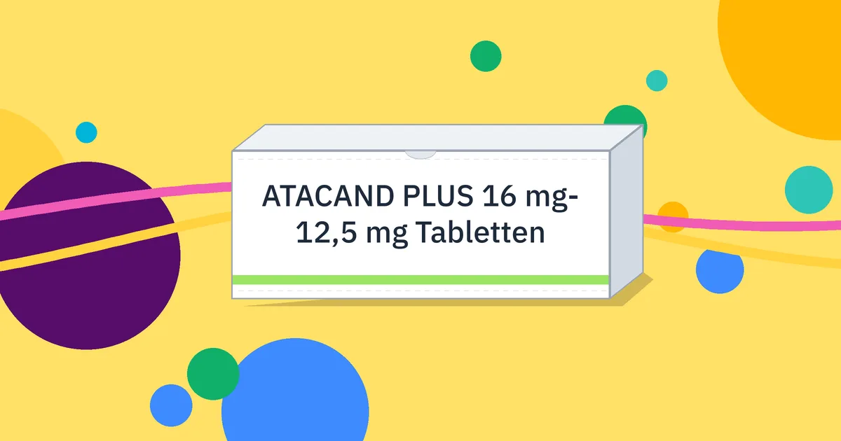 Symbolbild: Packung mit der Aufschrift ATACAND PLUS 16 mg-12,5 mg Tabletten (PZN 18413524) – Verfügbarkeit und Bezug in Apotheken in Frankfurt am Main
