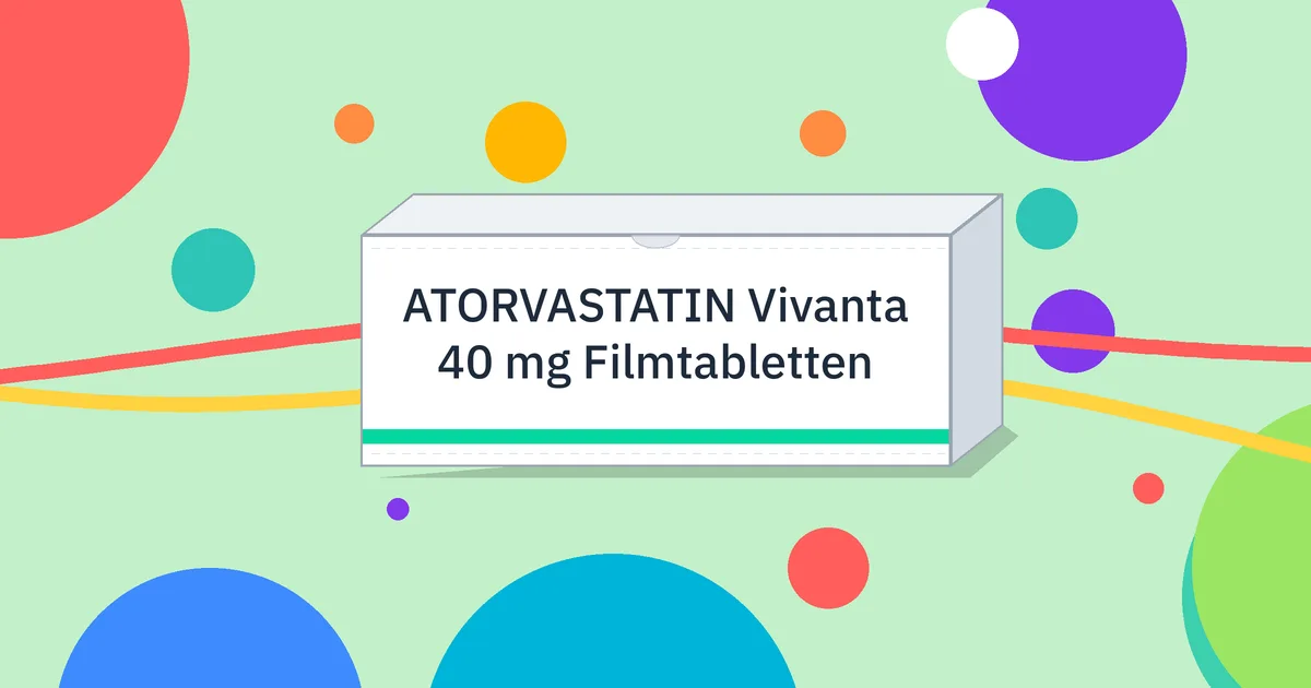 Symbolbild: Packung mit der Aufschrift ATORVASTATIN Vivanta 40 mg Filmtabletten (PZN 16663406) – Verfügbarkeit und Bezug in Apotheken in Frankfurt am Main