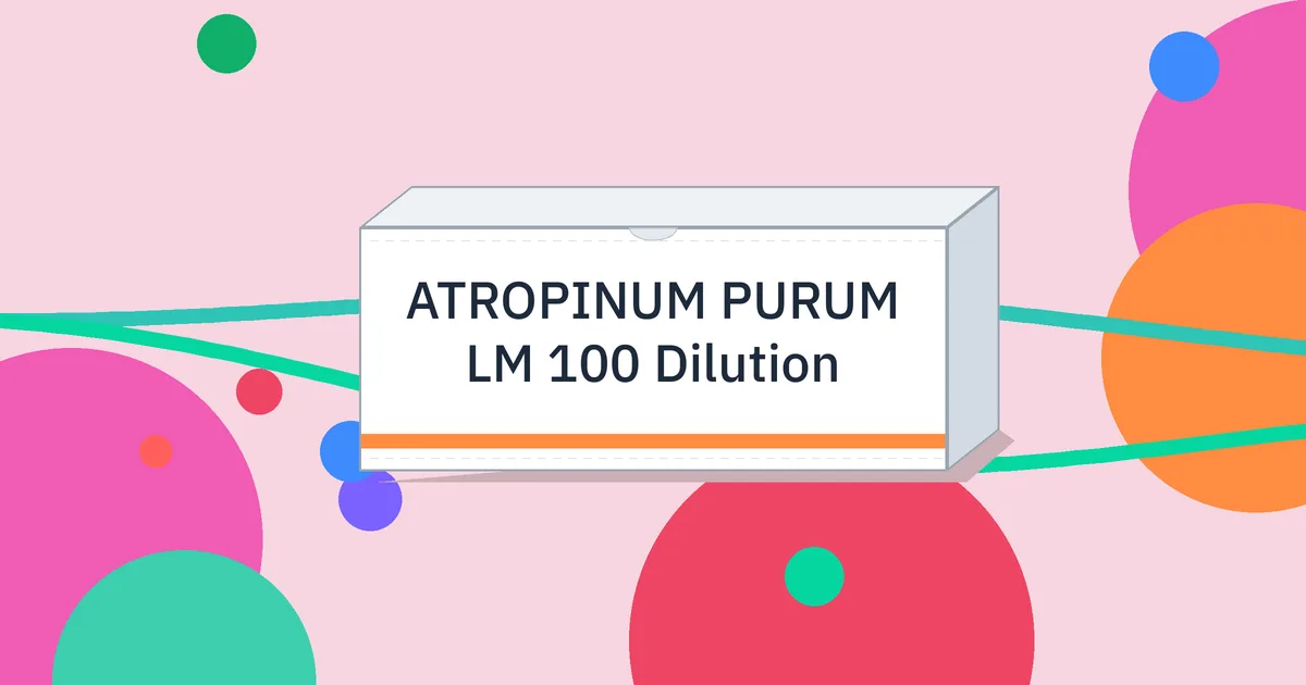 Symbolbild: Packung mit der Aufschrift ATROPINUM PURUM LM 100 Dilution (PZN 12782775) – Verfügbarkeit und Bezug in Apotheken in Frankfurt am Main
