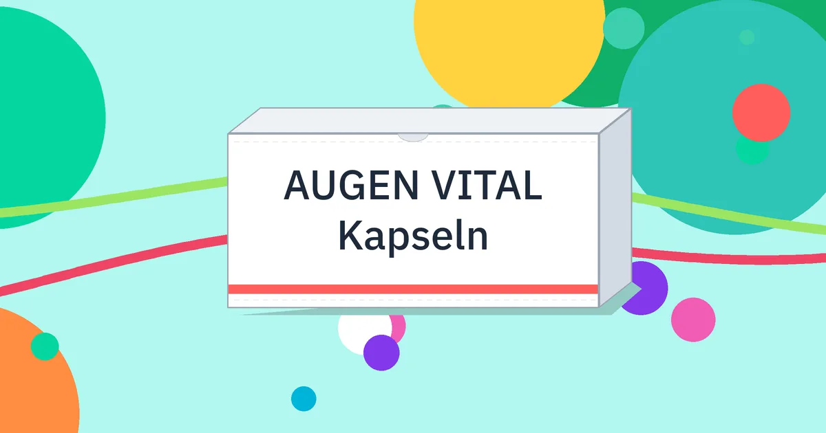 Symbolbild: Packung mit der Aufschrift AUGEN VITAL Kapseln (PZN 16832702) – Verfügbarkeit und Bezug in Apotheken in Frankfurt am Main