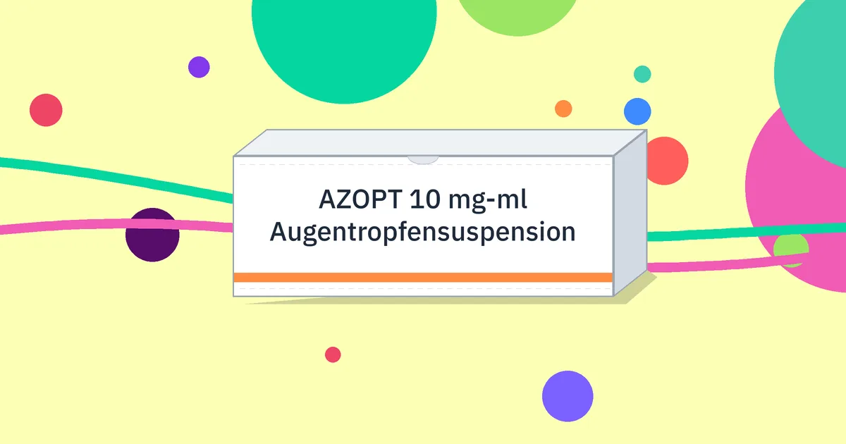 Symbolbild: Packung mit der Aufschrift AZOPT 10 mg-ml Augentropfensuspension (PZN 17558491) – Verfügbarkeit und Bezug in Apotheken in Frankfurt am Main