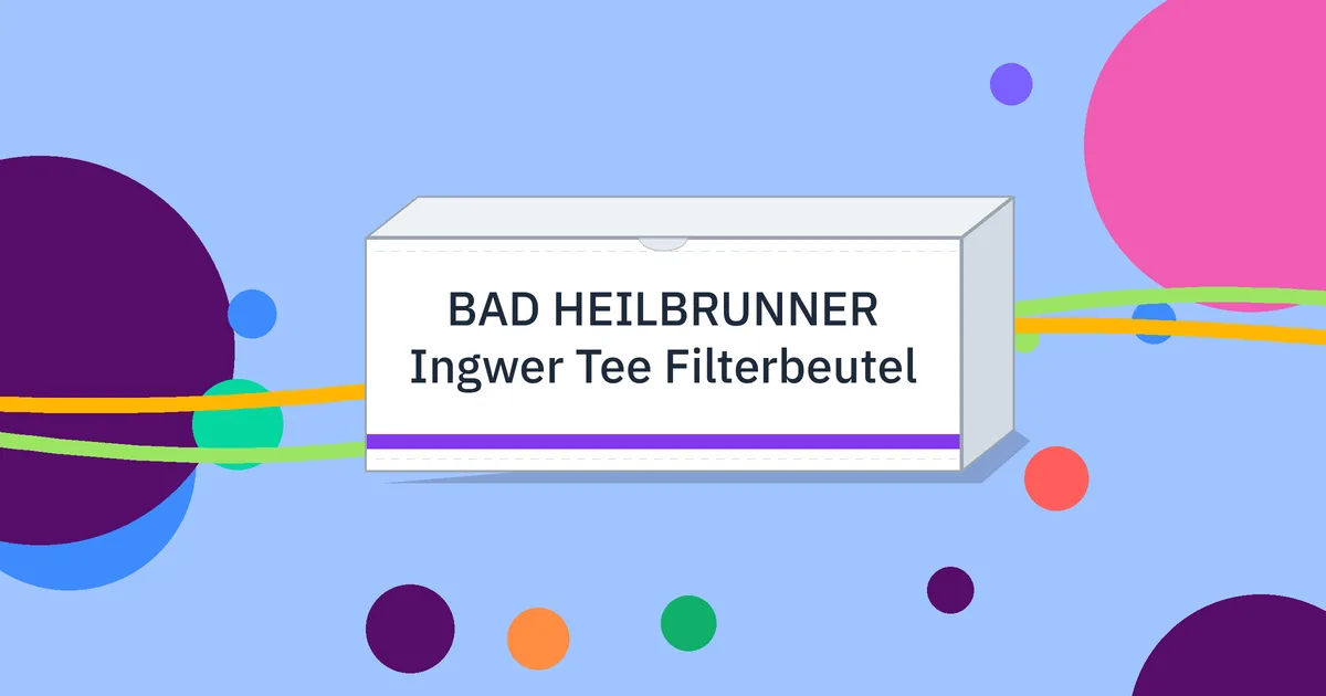 Symbolbild: Packung mit der Aufschrift BAD HEILBRUNNER Ingwer Tee Filterbeutel (PZN 10628082) – Verfügbarkeit und Bezug in Apotheken in Frankfurt am Main