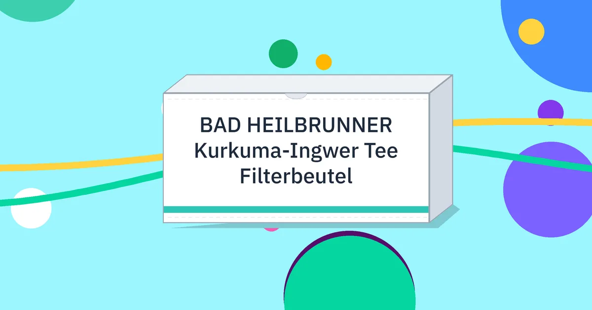 Symbolbild: Packung mit der Aufschrift BAD HEILBRUNNER Kurkuma-Ingwer Tee Filterbeutel (PZN 16618914) – Verfügbarkeit und Bezug in Apotheken in Frankfurt am Main