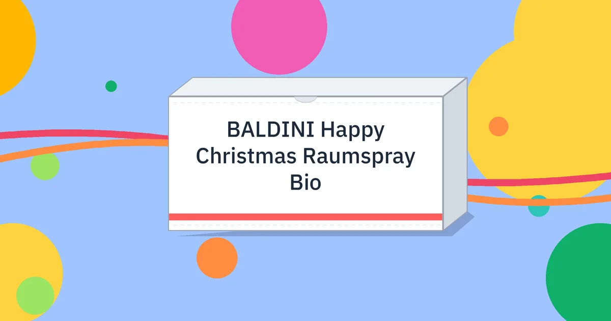 Symbolbild: Packung mit der Aufschrift BALDINI Happy Christmas Raumspray Bio (PZN 16394509) – Verfügbarkeit und Bezug in Apotheken in Frankfurt am Main