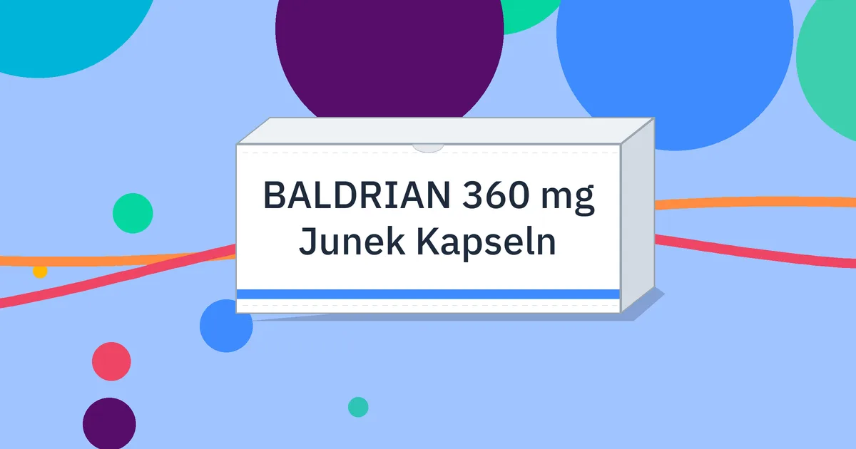 Symbolbild: Packung mit der Aufschrift BALDRIAN 360 mg Junek Kapseln (PZN 10336801) – Verfügbarkeit und Bezug in Apotheken in Frankfurt am Main
