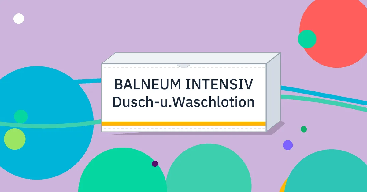 Symbolbild: Packung mit der Aufschrift BALNEUM INTENSIV Dusch-u.Waschlotion (PZN 01541330) – Verfügbarkeit und Bezug in Apotheken in Frankfurt am Main