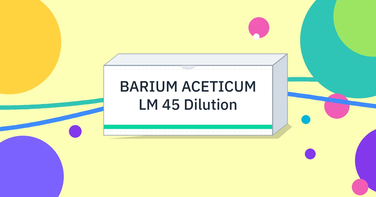 Symbolbild: Packung mit der Aufschrift BARIUM ACETICUM LM 45 Dilution (PZN 12788766) – Verfügbarkeit und Bezug in Apotheken in Frankfurt am Main