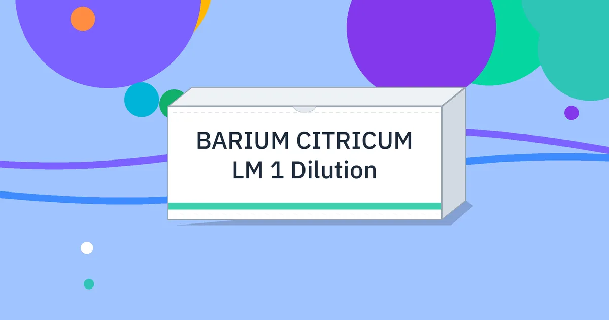 Symbolbild: Packung mit der Aufschrift BARIUM CITRICUM LM 1 Dilution (PZN 12789240) – Verfügbarkeit und Bezug in Apotheken in Frankfurt am Main