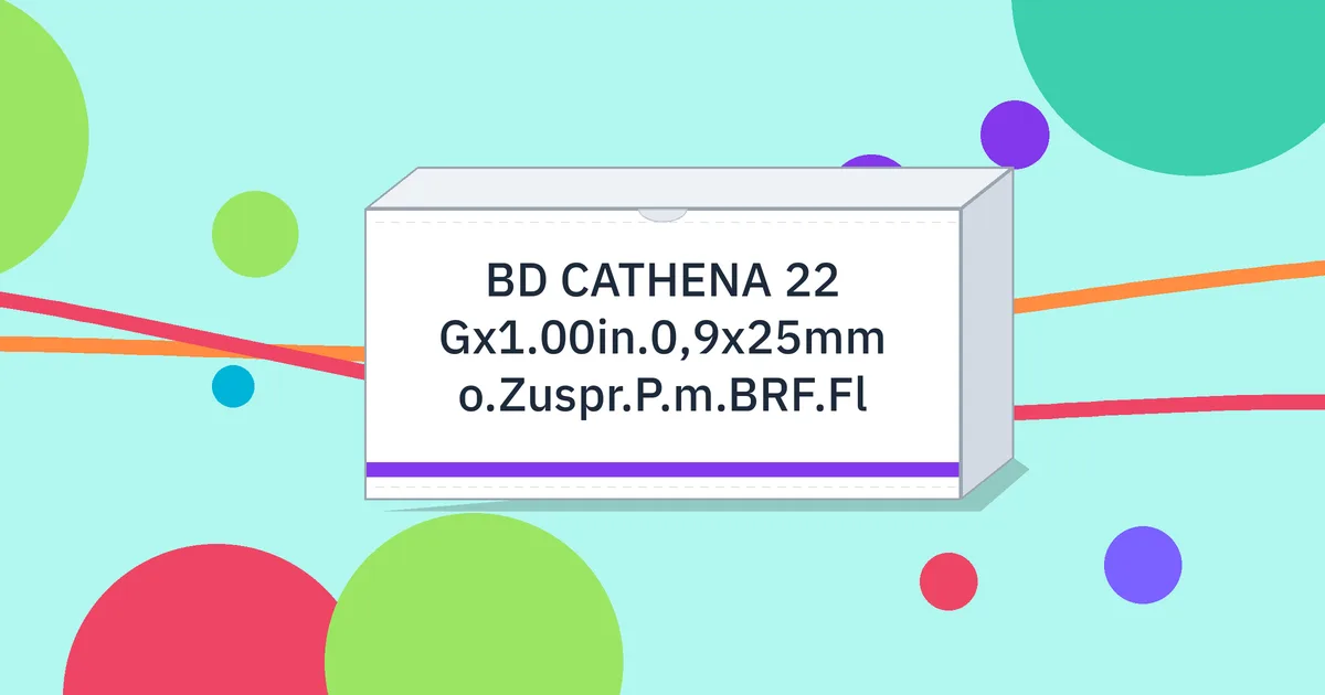 Symbolbild: Packung mit der Aufschrift BD CATHENA 22 Gx1.00in.0,9x25mm o.Zuspr.P.m.BRF.Fl (PZN 16934650) – Verfügbarkeit und Bezug in Apotheken in Frankfurt am Main