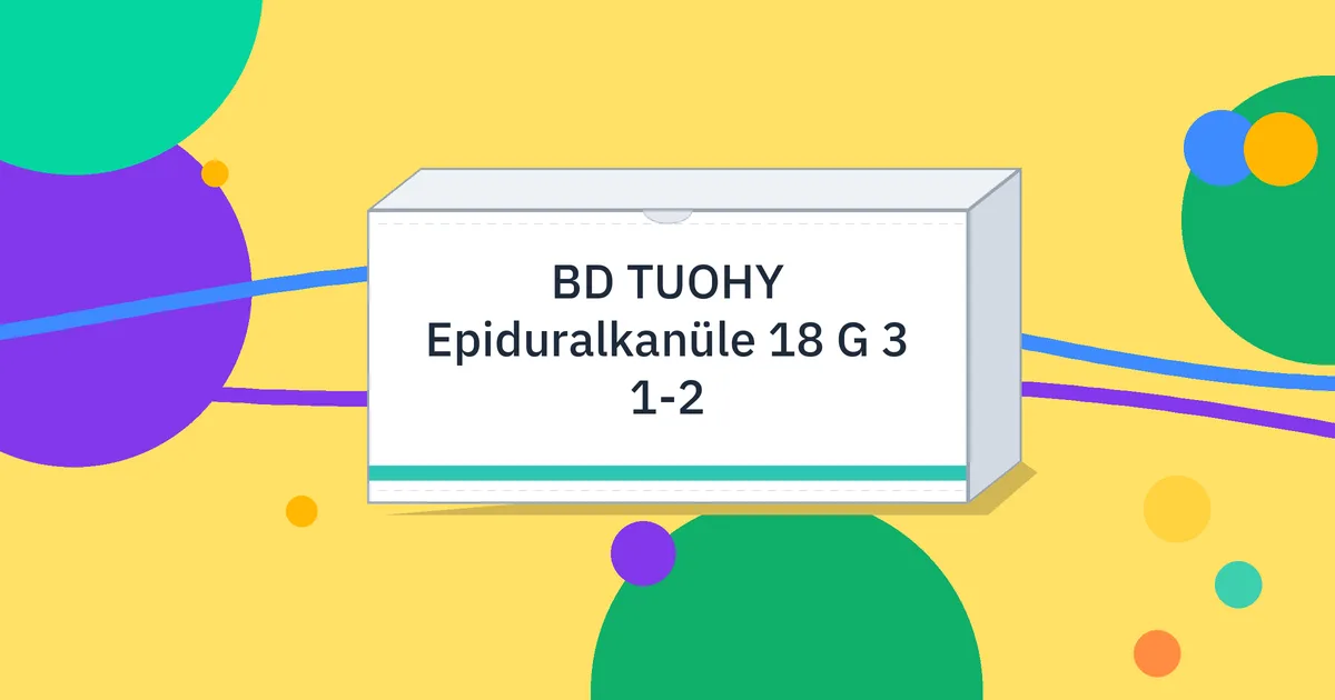 Symbolbild: Packung mit der Aufschrift BD TUOHY Epiduralkanüle 18 G 3 1-2 (PZN 07664358) – Verfügbarkeit und Bezug in Apotheken in Frankfurt am Main