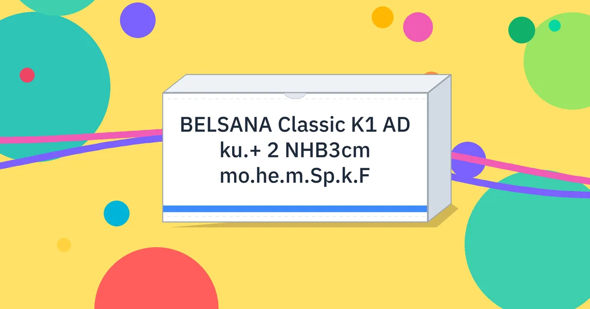 Symbolbild: Packung mit der Aufschrift BELSANA Classic K1 AD ku.+ 2 NHB3cm mo.he.m.Sp.k.F (PZN 19254915) – Verfügbarkeit und Bezug in Apotheken in Frankfurt am Main
